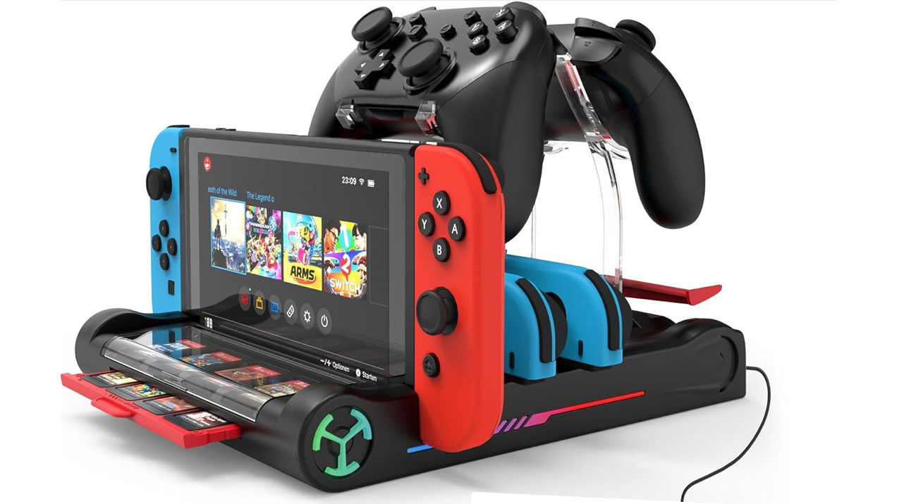 Qoroos TV Switch Controller Charging Dock Station for Nintendo Switch ...